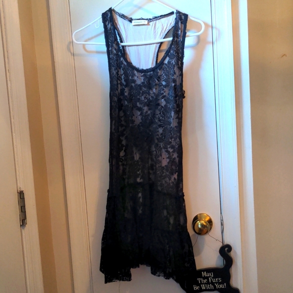 Ginger G | Dresses | Black Lace Dress With Nude Color Under | Poshmark
